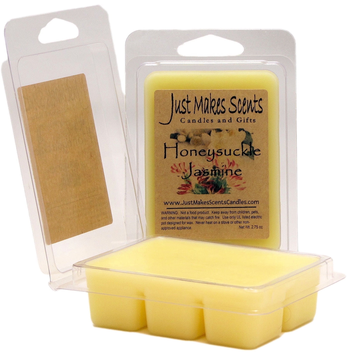 Honeysuckle Jasmine 2-Pack Soy Wax Melts Homemade -Just Makes Scents Candles & Gifts - Walmart.com
