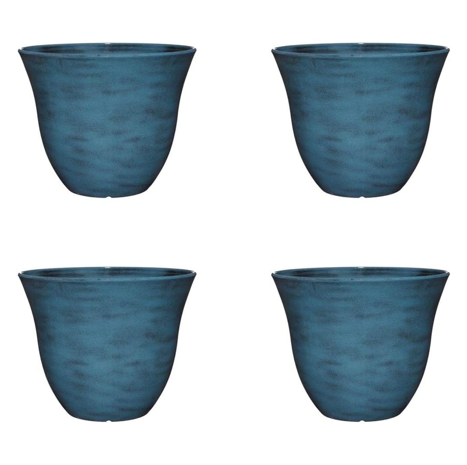 Honeysuckle Resin Flower Pot Planters, 4 Pack - 15 Inch Blue Jean ...