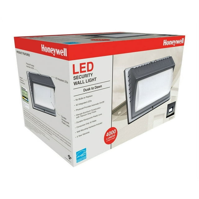 Honeywell 42-Watt Integrated LED Rectangular Wall Pack Security Light ...