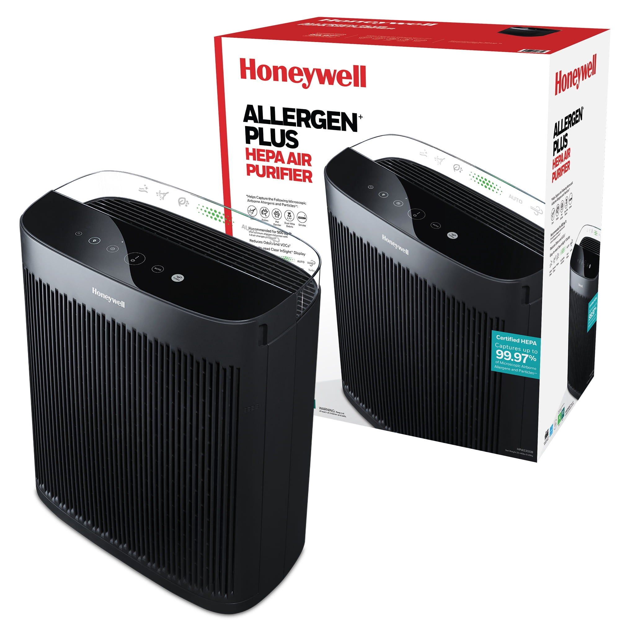 Honeywell Allergen Plus HEPA Air Purifiers for Large Rooms, HPA5300B ...