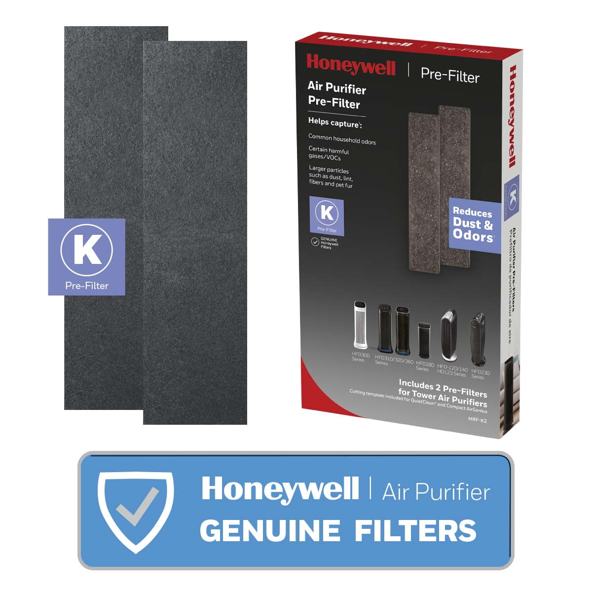 Honeywell Odor Reducing Air Purifier Filter, Pre Carbon K Filter, 2 ...