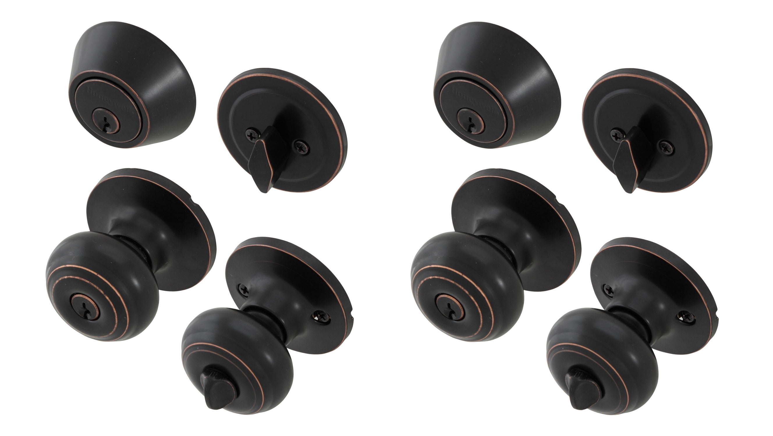 Honeywell Classic Knob Home Security Kit Door Lock, Oil-Rubbed Bronze ...