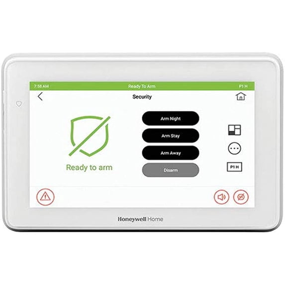 "Honeywell Home 7"" High-Resolution Touchscreen Keypad 6290W with Voice ...