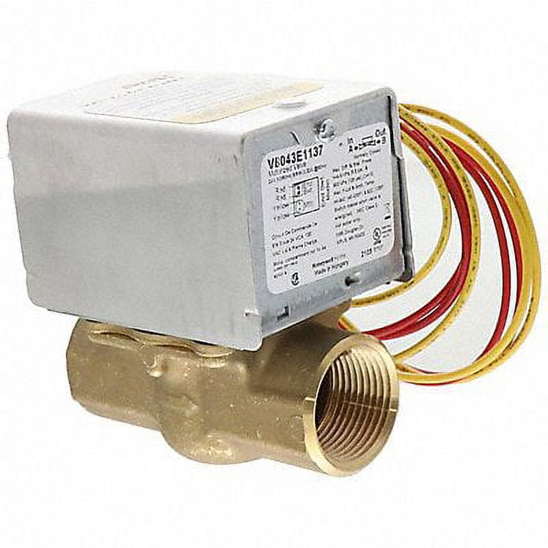 Honeywell Home Motorized Zone Valve,NC,Brass,1 in NPT V8043E1137 ...