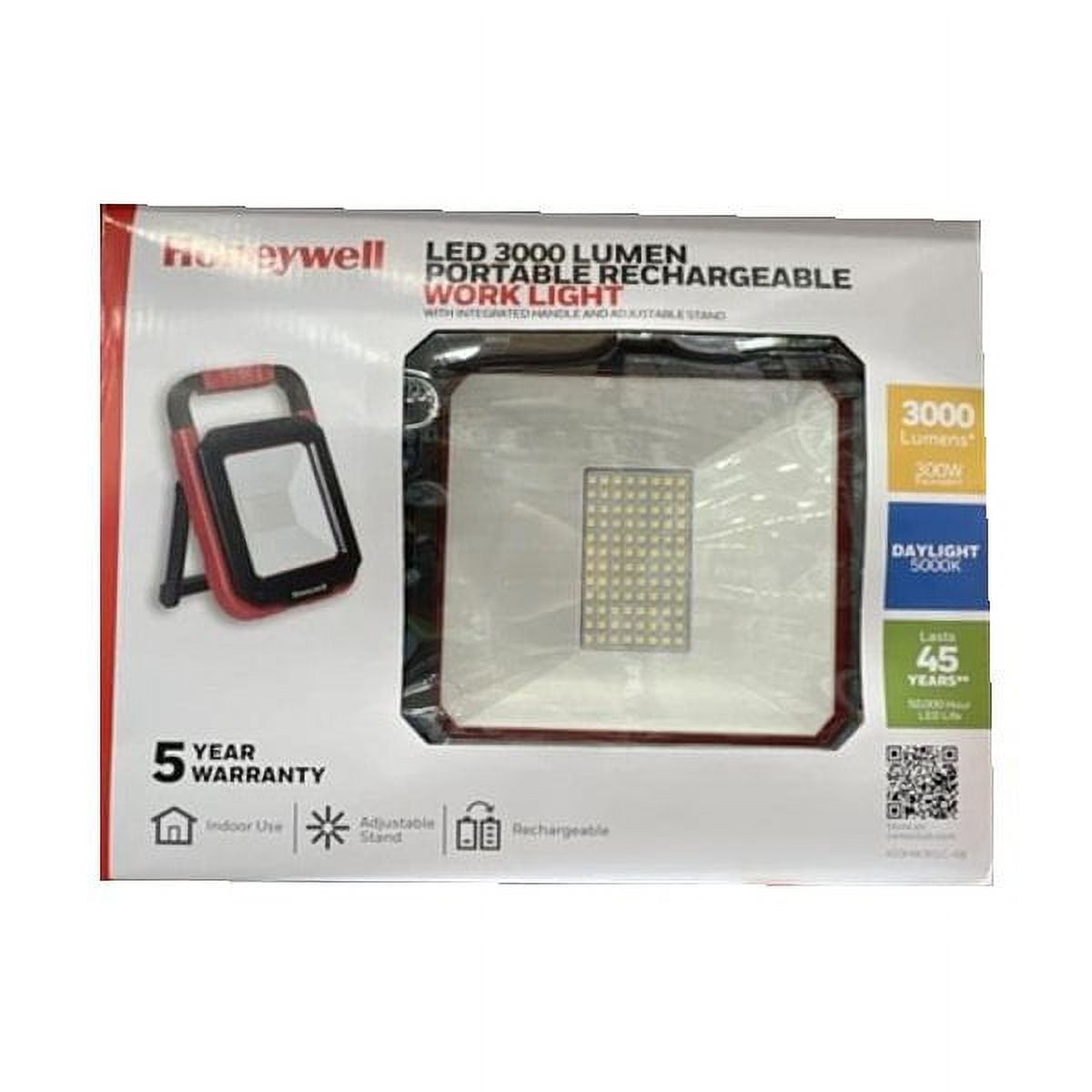 Honeywell Portable Rechargeable LED Work Light, 3000 Lumen, Battery ...