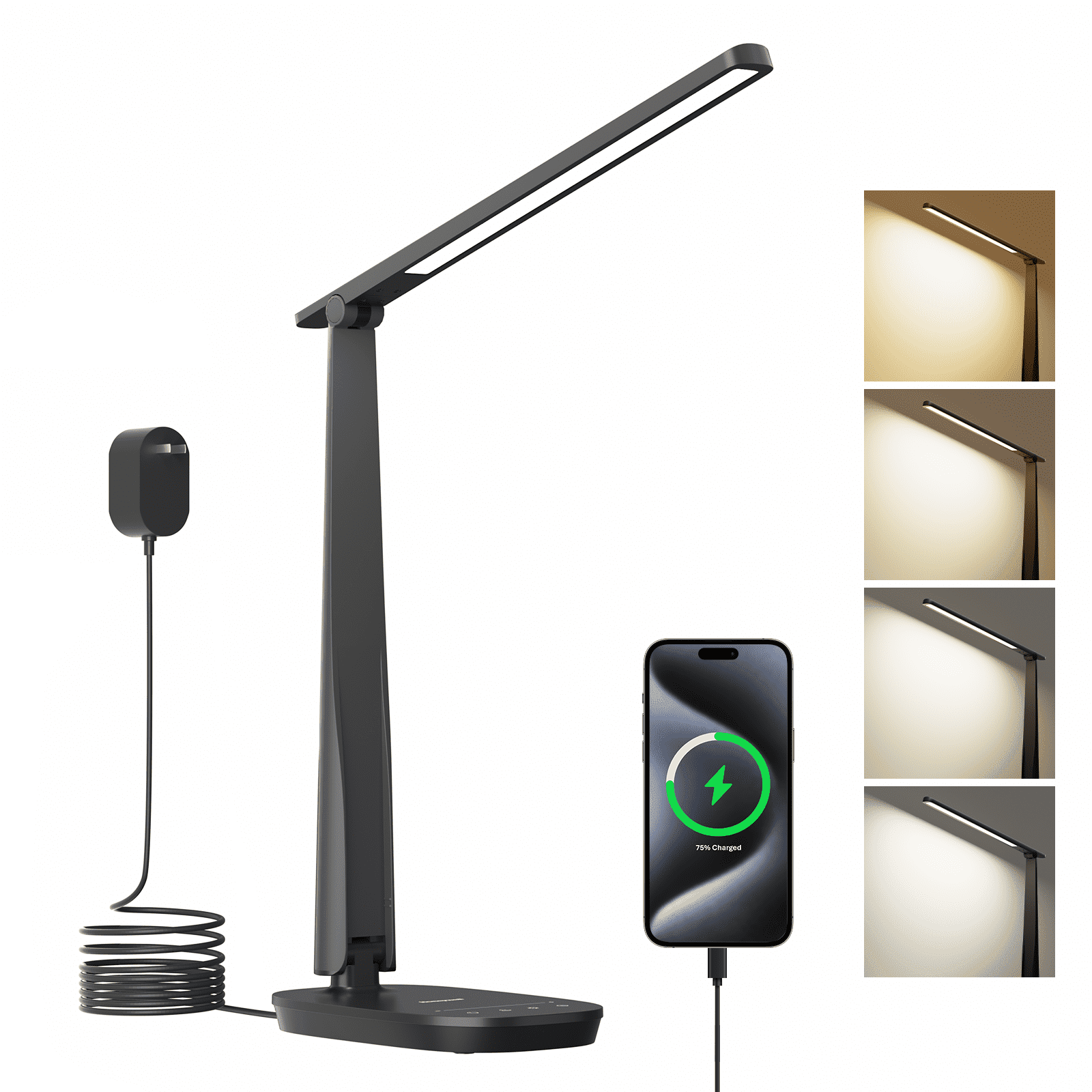 Honeywell LED Desk Lamp Dimmable Desk Light with USB A+C Dual Charging ...