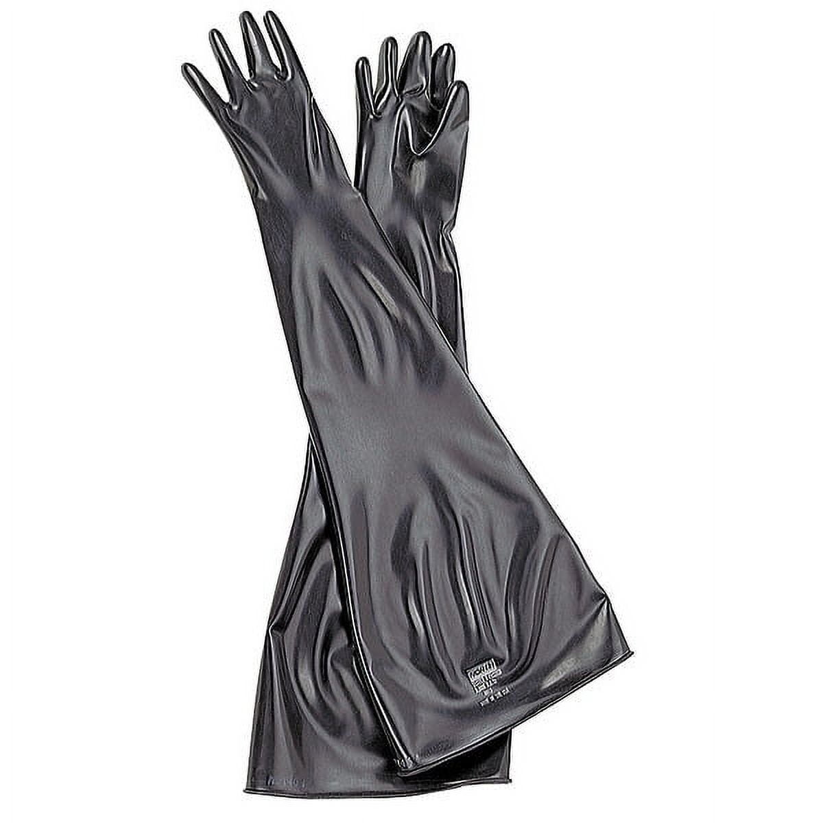 Honeywell Neoprene Glovebox Gauntlet Gloves, Black, Smooth, 9 3/4 - 1 ...