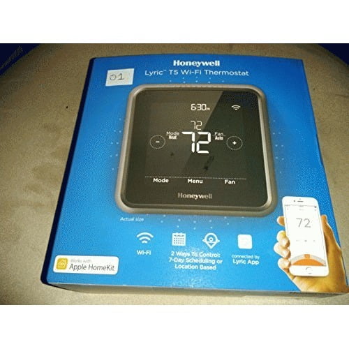 Honeywell RCHT8610WF2006 Lyric T5 Wi-Fi Smart 7 Day Programmable Touchscreen Thermostat with ...