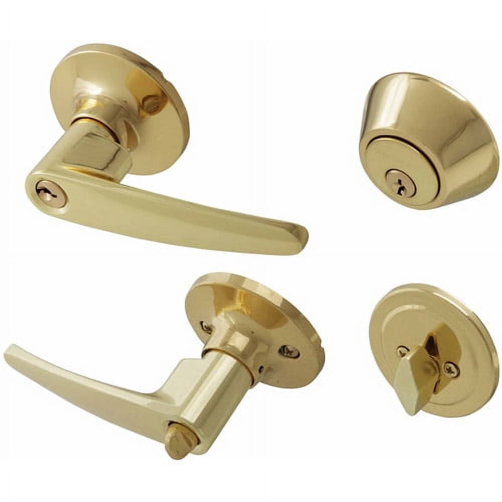 Honeywell Straight Lever Combo Door Lock, Polished Brass - Walmart.com