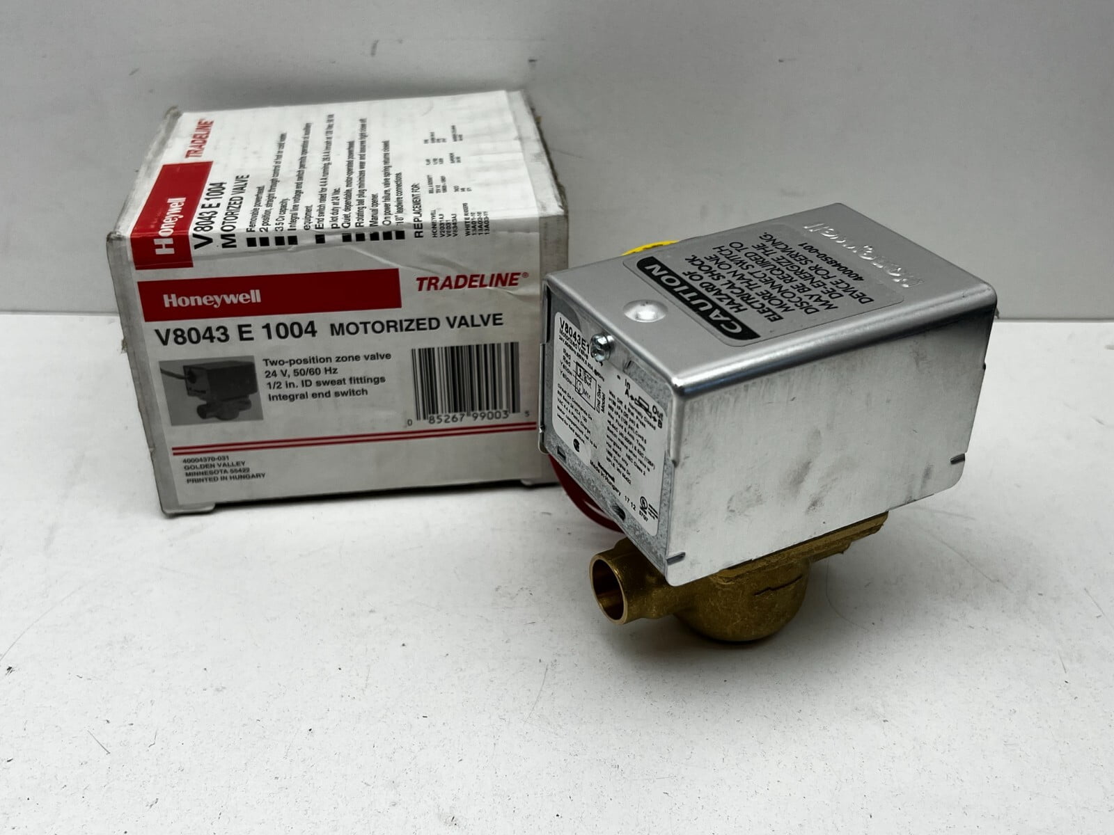 Honeywell V8043 E 1004 Two Position Motorized Zone Valve 24VAC 1/2 ...