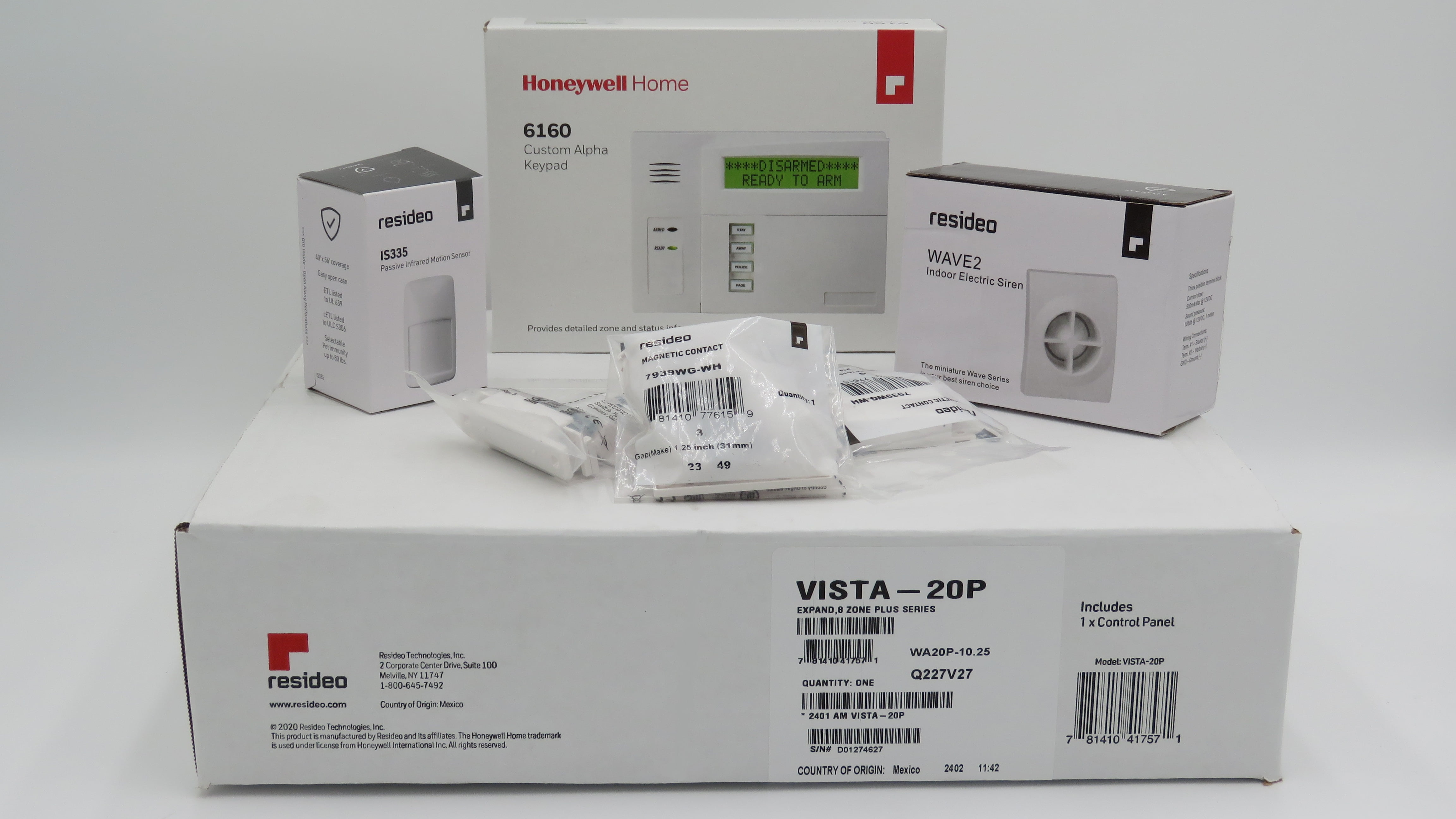 Honeywell Security Vista 20P Hardwired Kit: 6160 Keypad, IS335 Motion ...