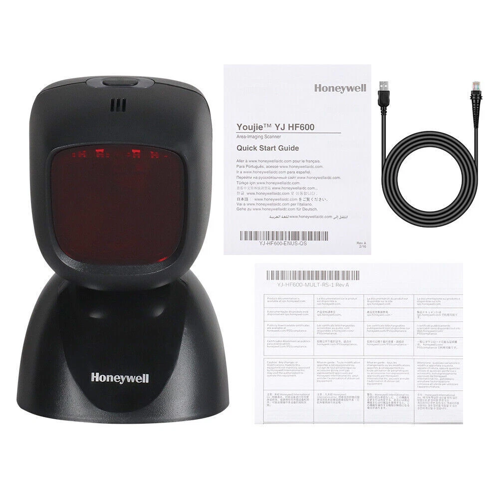 Honeywell Youjie HF600-1-2USB 2D Handfree Fixed Barcode Scanner w/ USB ...