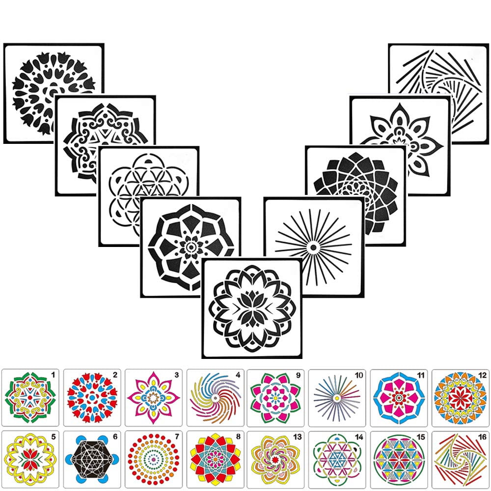 Hong Fu Mandala Stencil Large Laser Mandala Dotting Tools Template ...