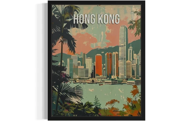 Hong Kong Asia City Landmark Art Print Poster Wall Art Painting NO ...
