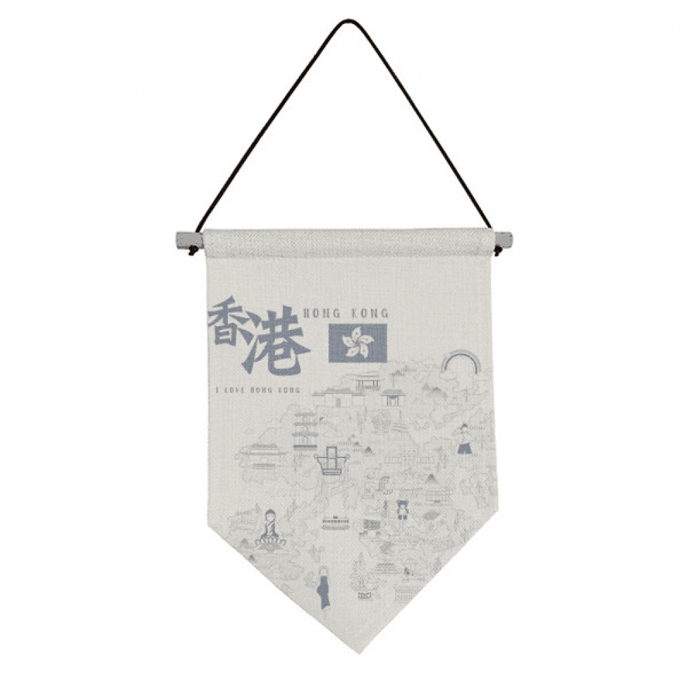Hong Kong Famous Points China Canvas Flag Hanging Wall Art Decor Banner ...