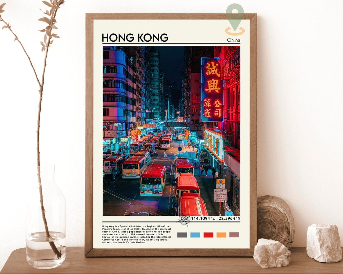 Hong Kong Print, Vintage Poster, Hong Kong Art, Hong Kong Poster, Hong ...