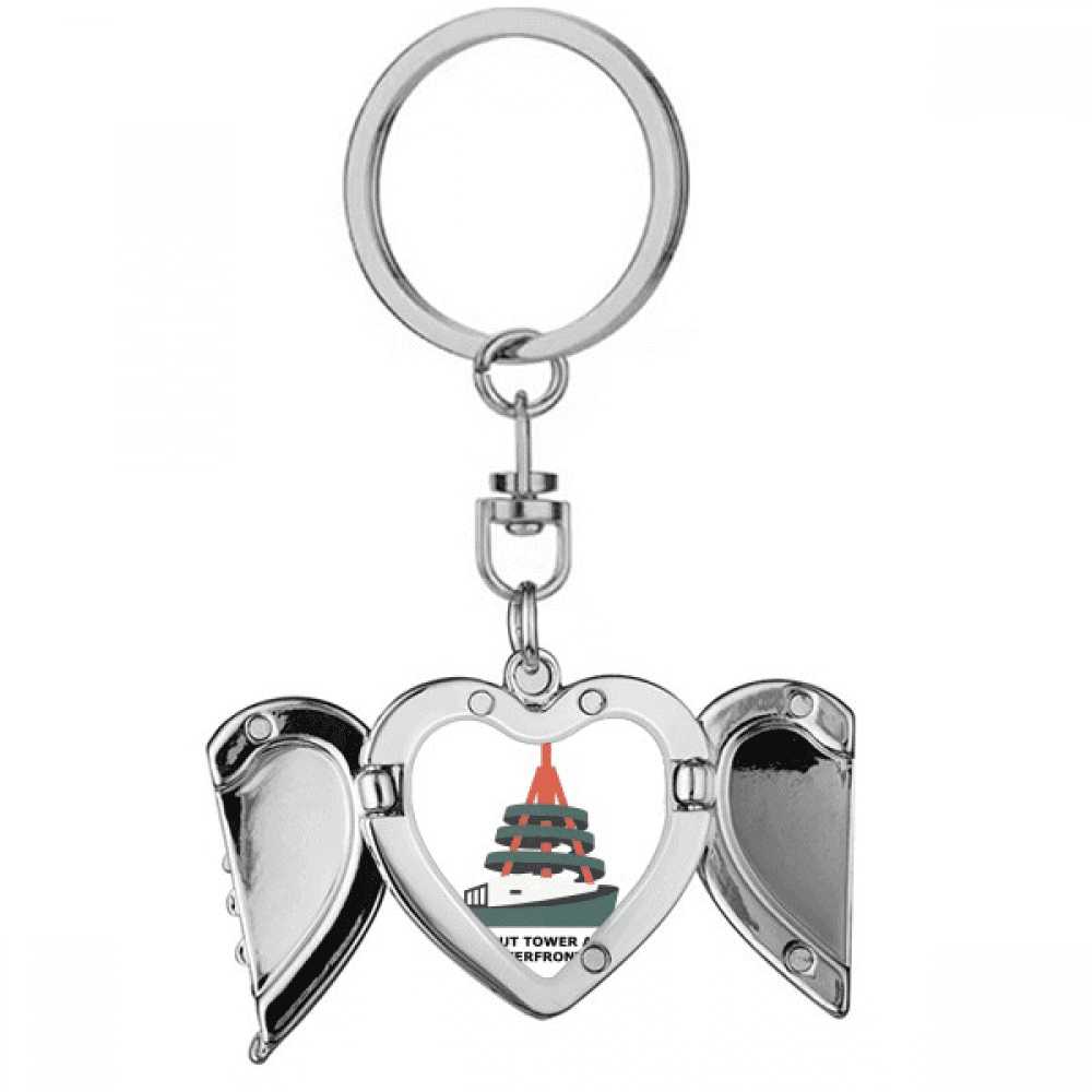 Hong Kong Tai Po Waterfront Park Heart Angel Wing Key Chain Holder ...