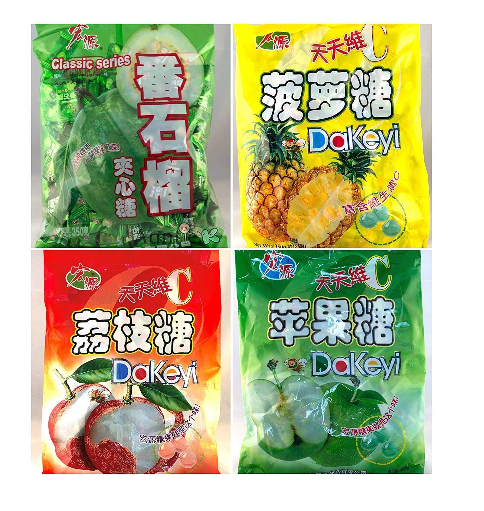 Hong Yuan Classic Series MFF30 Pineapple Guava Green Apple Lychee Candy ...