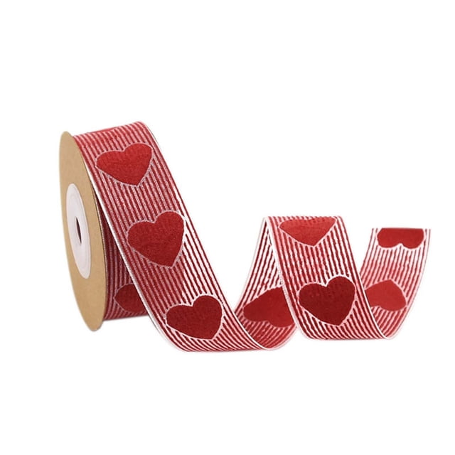HongHeng 1 Roll Red Pink Love Heart Printed Ribbon for Mother's Day ...