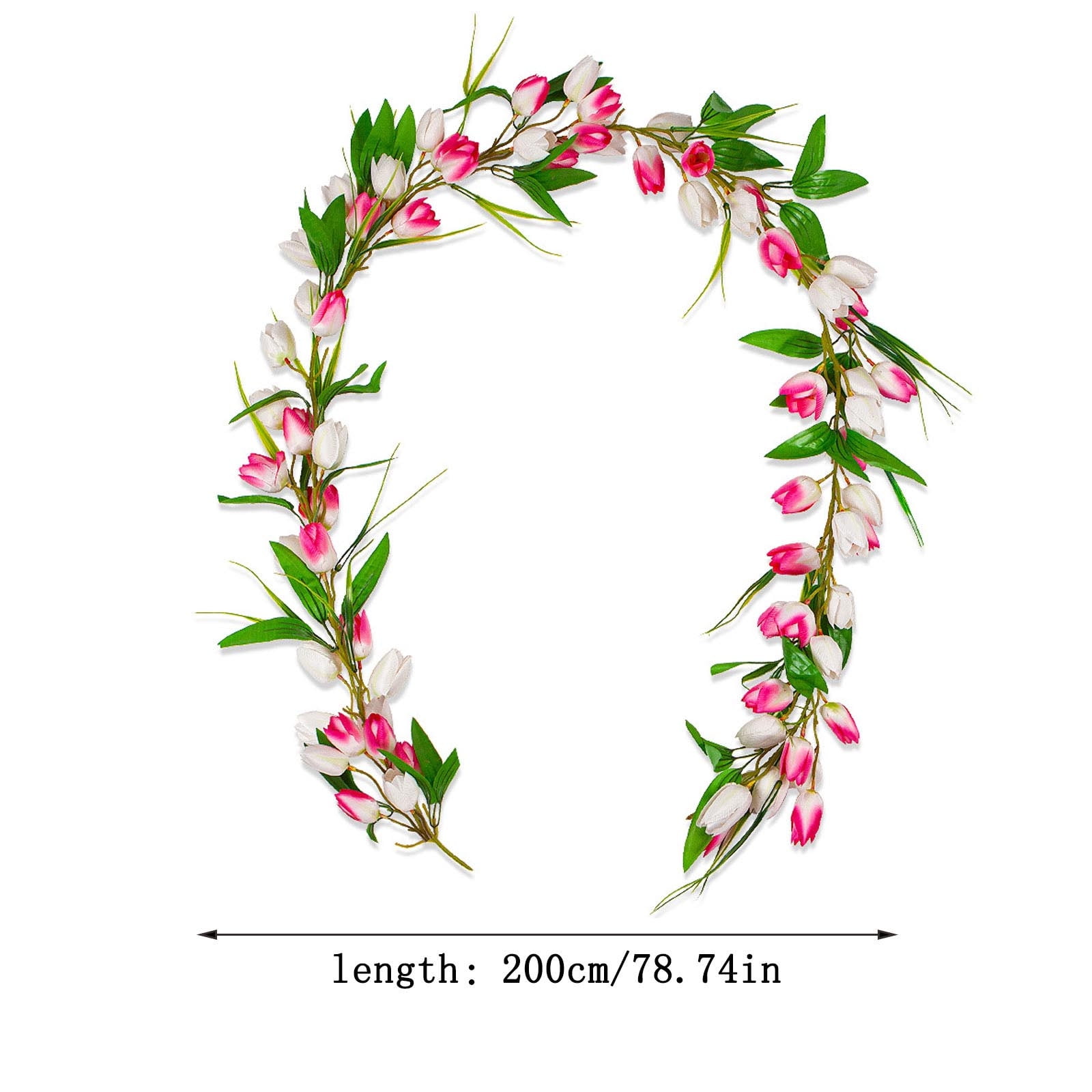 HongHeng 1Pc 78" Easter Tulip Garland Artificial Spring Garland Easter ...