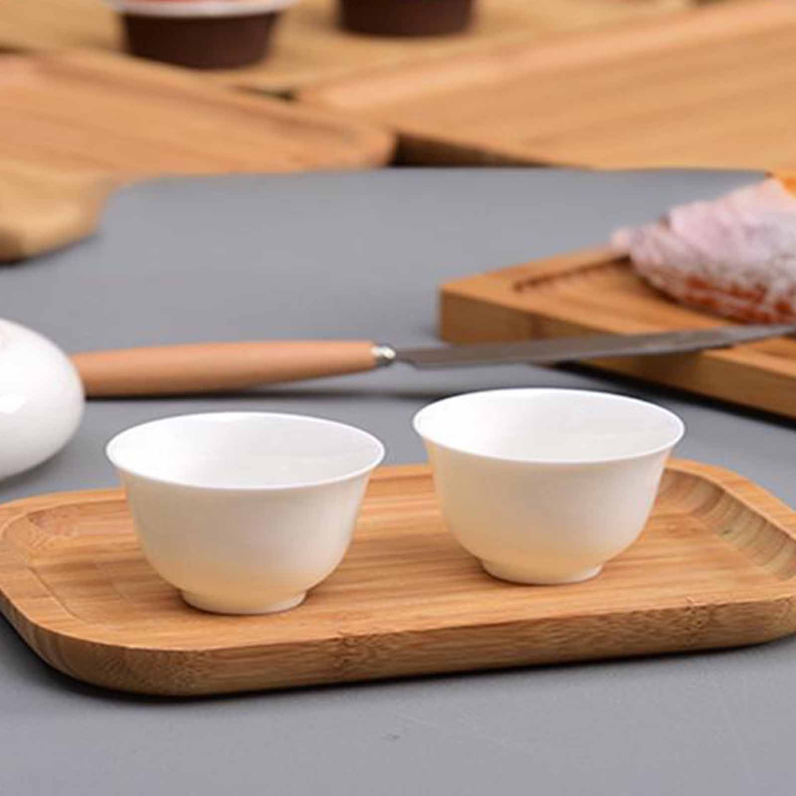 HongHeng 1Pc Bamboo Serving Platter Tray, Bamboo Tray Cheese Plate ...