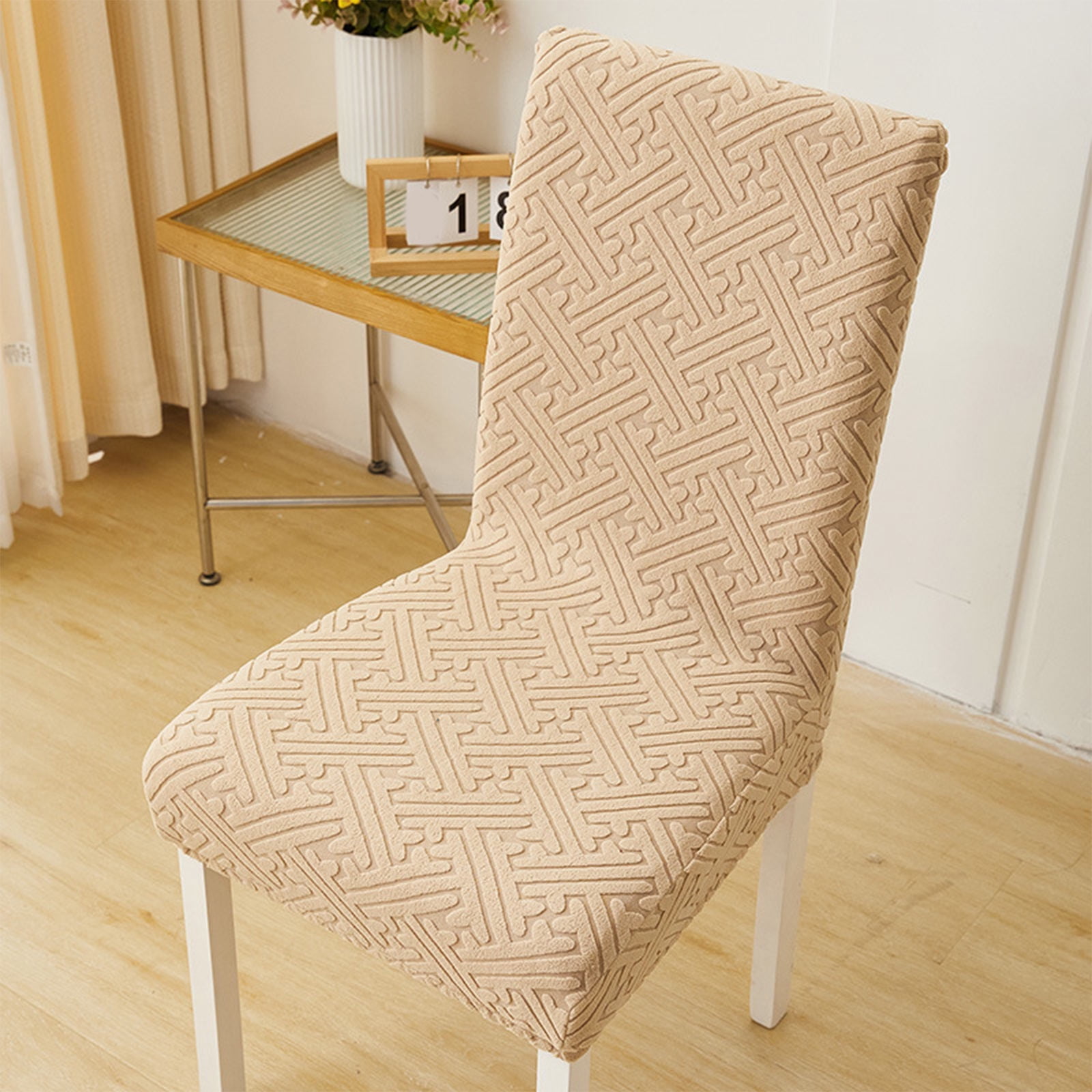 HongHeng 1Pc Dining Chair Cover, Jacquard Stretch Kitchen Chair Cover ...
