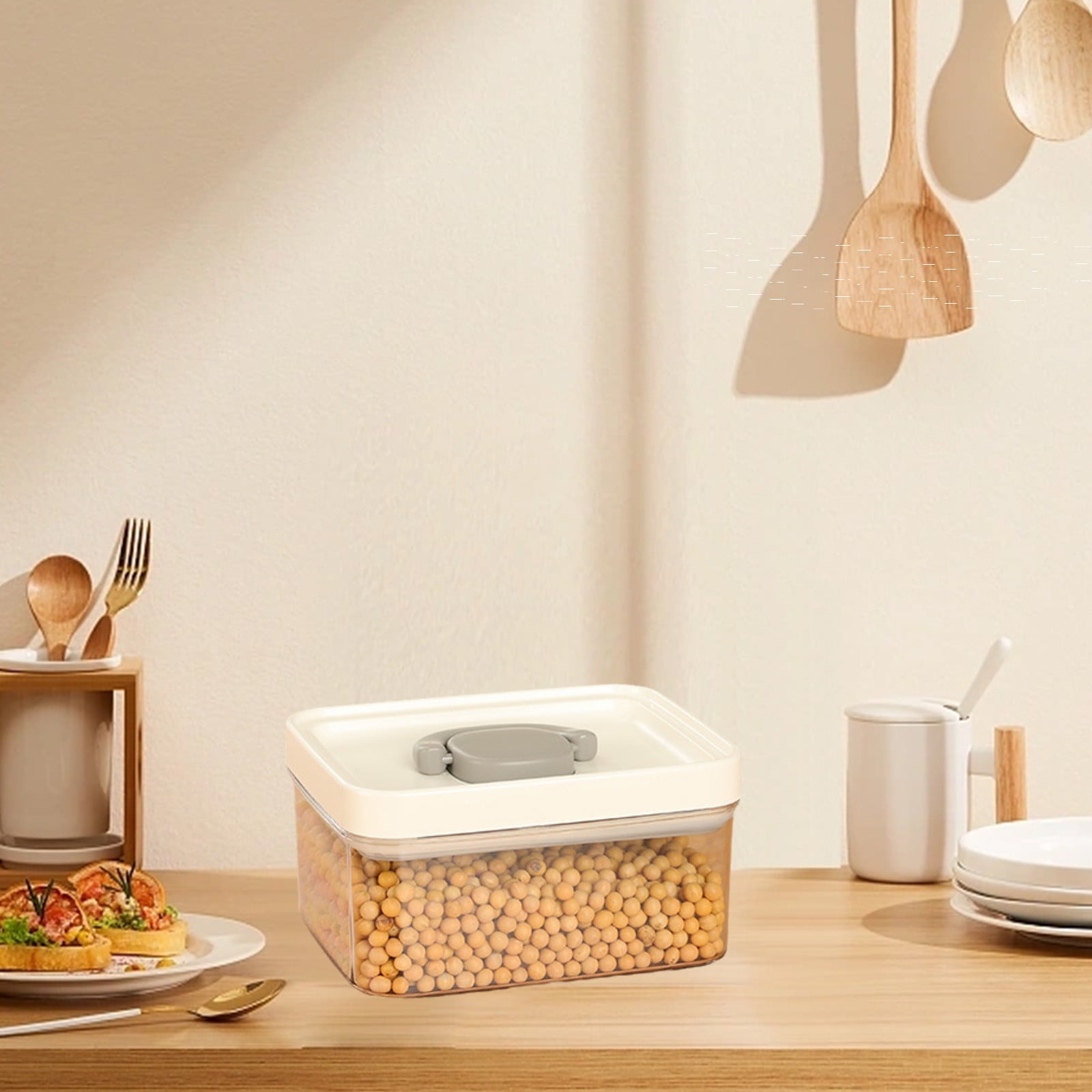 HongHeng 1Pc Food Storage Container, Airtight Lid Easy Lock Top ...