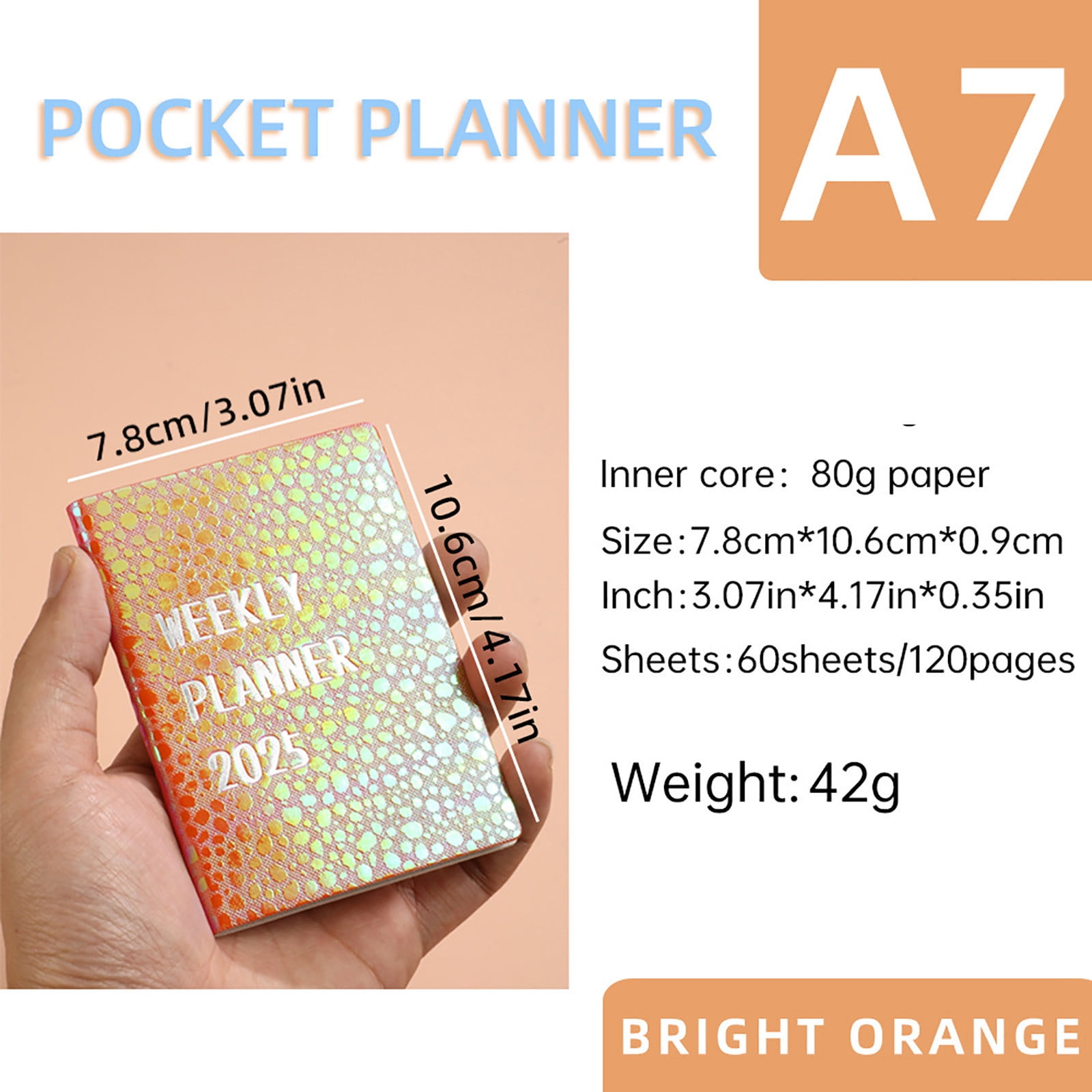 HongHeng 2025 Weekly Planner Mini Pocket Calendar Monthly Planner for ...