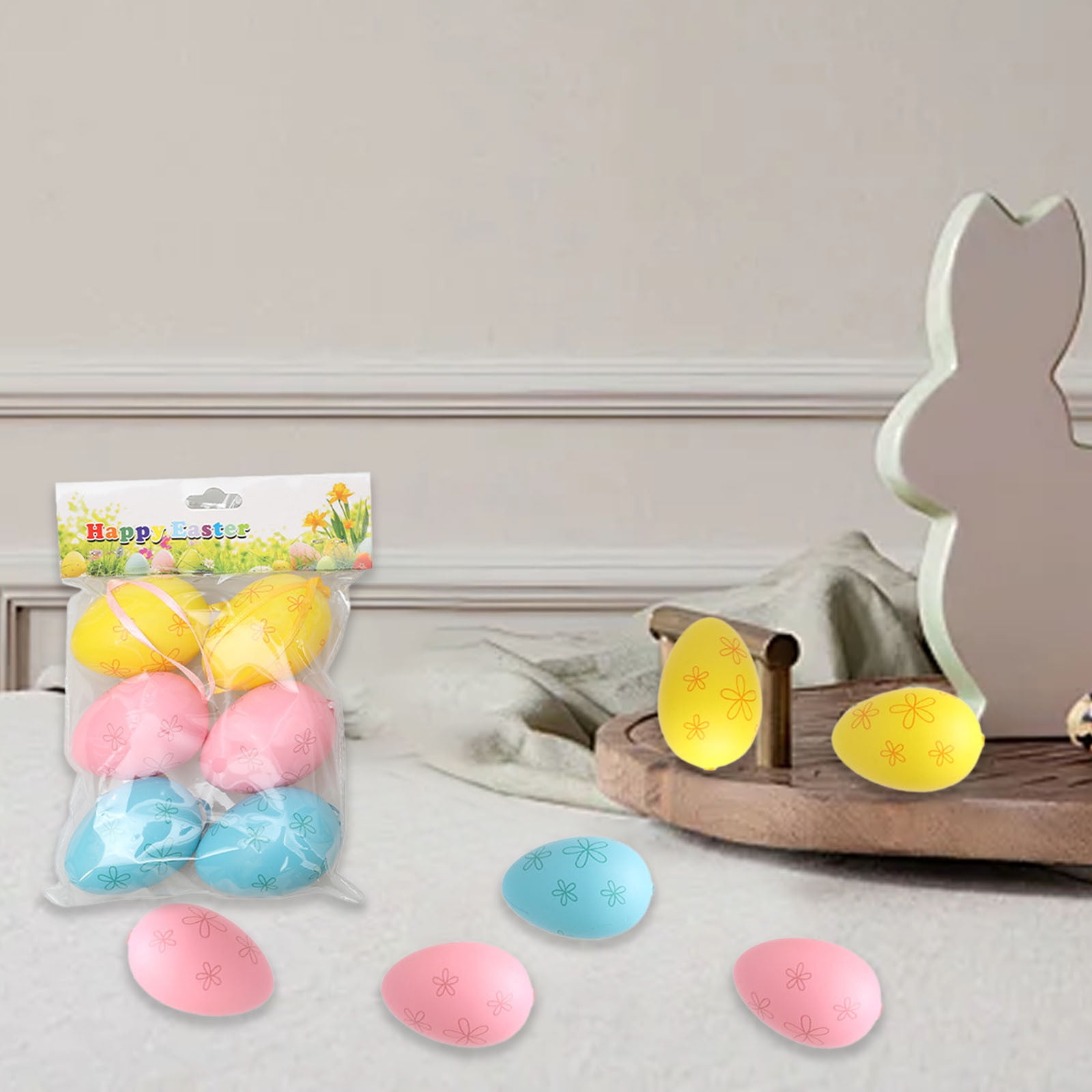HongHeng 6Pcs Easter Speckled Eggs Textured Plastic Eggs Easter Decor ...