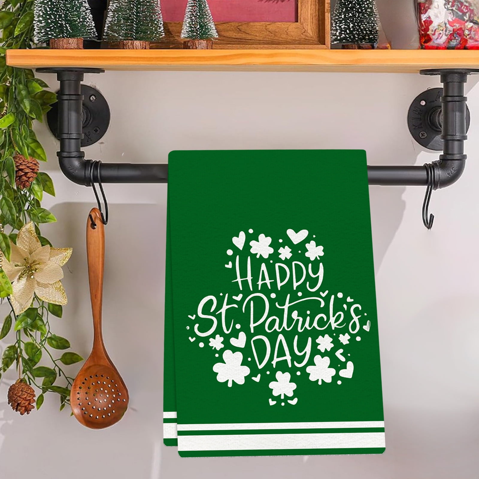 HongHeng Clearance Under $2.00 St. Patrick's Day Kitchens Towel Green ...