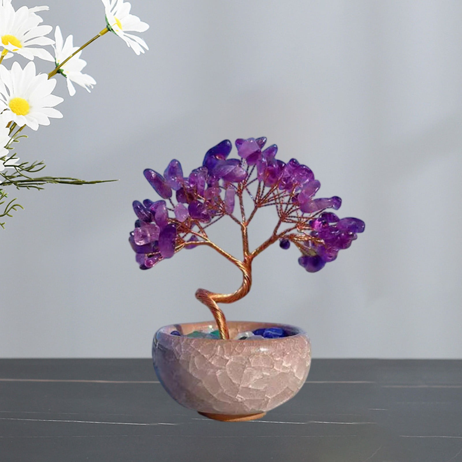 HongHeng Crystal Tree Gemstone Healing Crystals Money Tree Bonsai ...