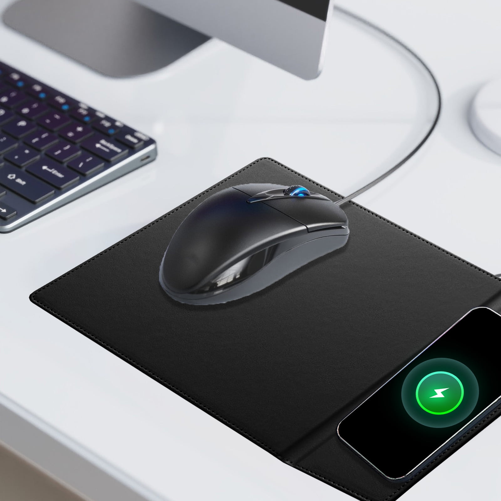 HongHeng Foldable Mouse Pad with Wireless Charger, 15W Fast Wireless ...