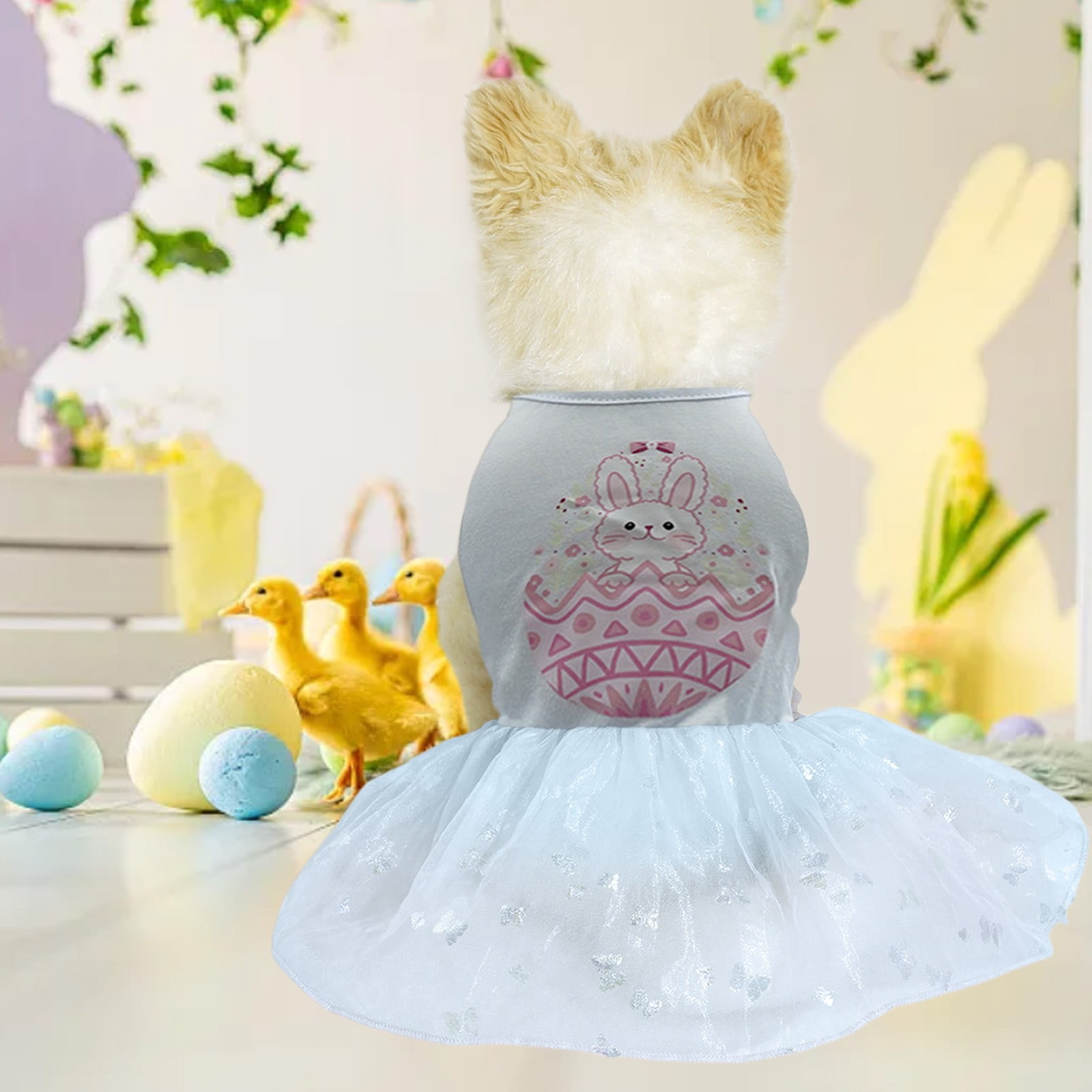 HongHeng Happy Easter Day Dress Girl Clothes Easter Bunny s Dresses Pet ...