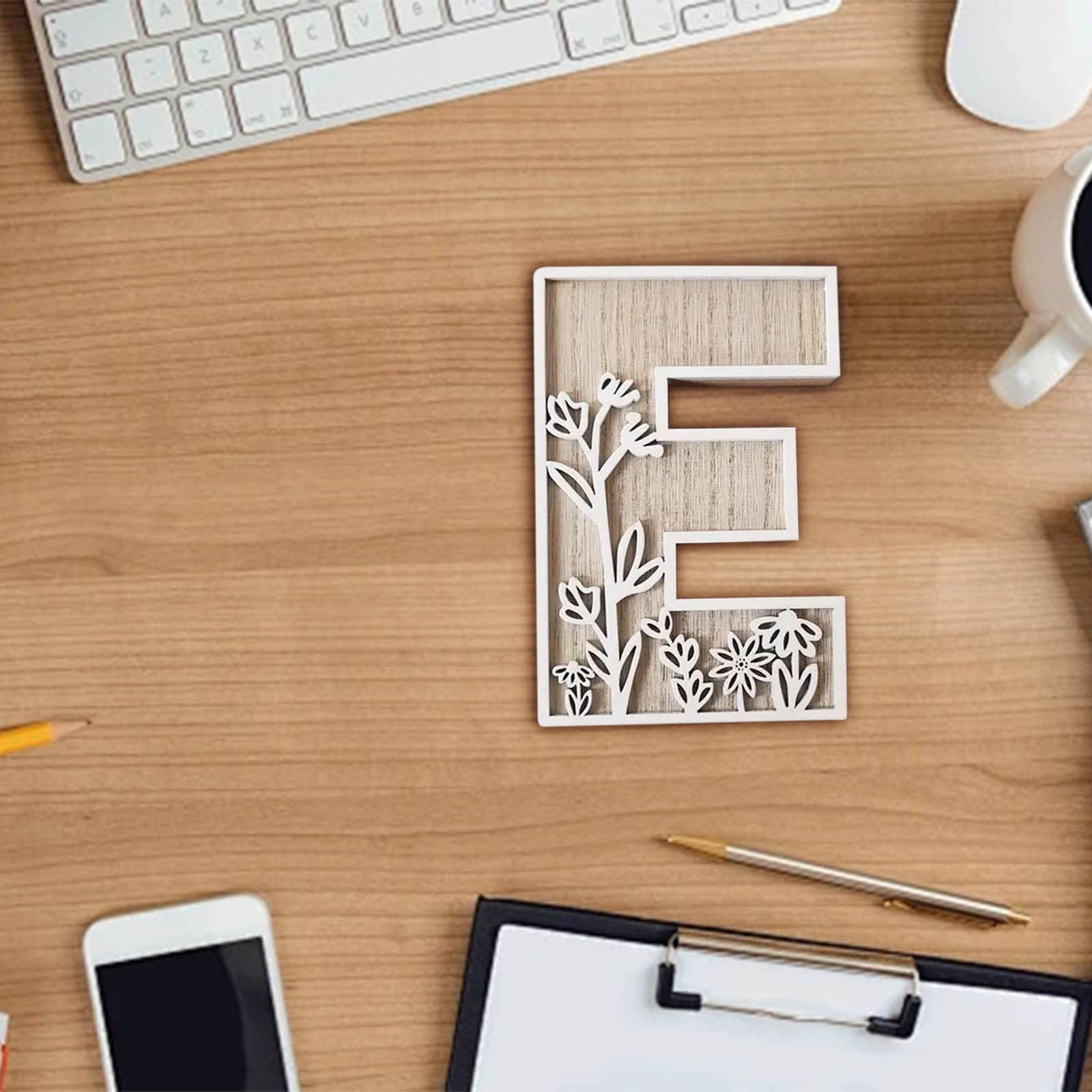 HongHeng Layered Wooden Letters for Wall Decor, Flowered Paintable ...