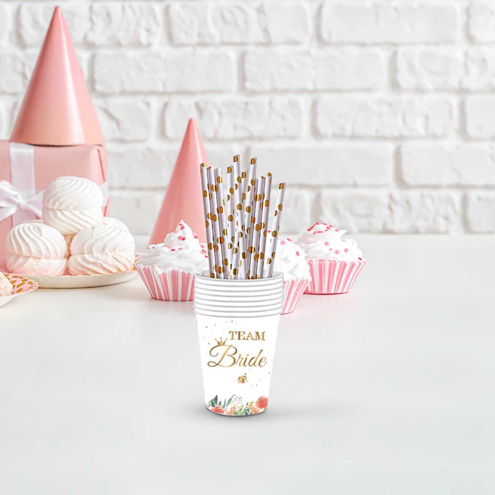 HongHeng Team Bridal Shower Party Supplies Serve 20 Guests Floral Cups ...