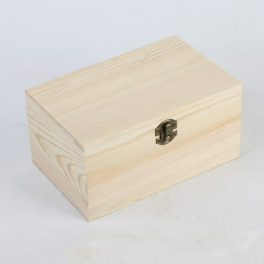 Mini Wood Craft Box 3.5 Inch, Unfinished, Hinged Lid and Magnetic ...
