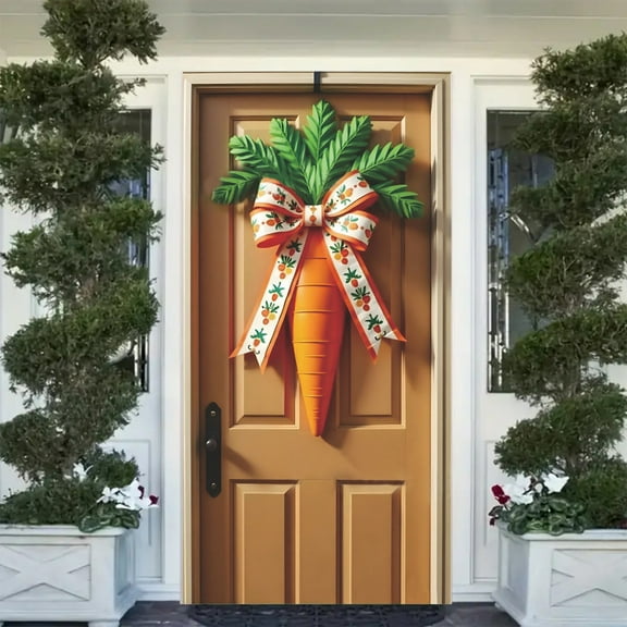 Easter Bunny Welcome Wooden Sign, Spring Door Hanger for Front Door ...