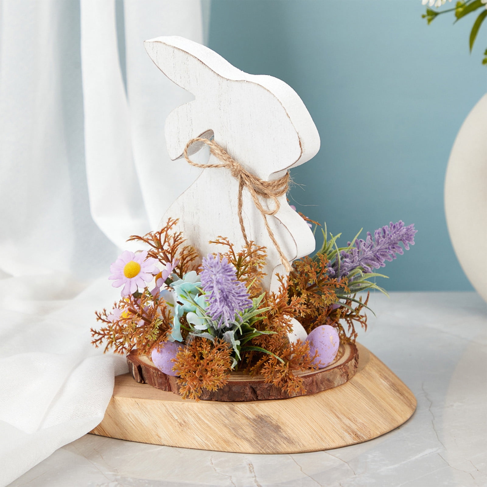 HongHeng Wooden Easter Bunny Table Centerpiece Bunny Centerpieces for ...