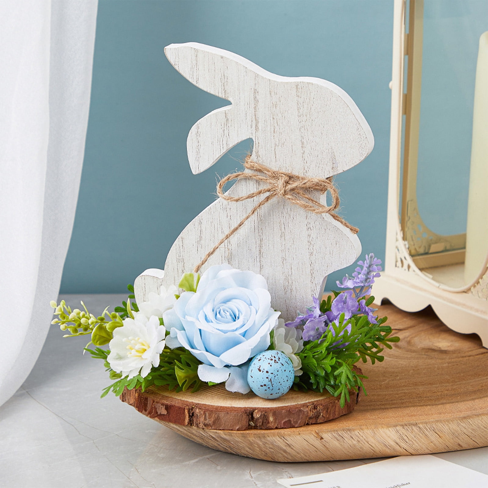 HongHeng Wooden Easter Bunny Table Centerpiece Bunny Centerpieces for ...