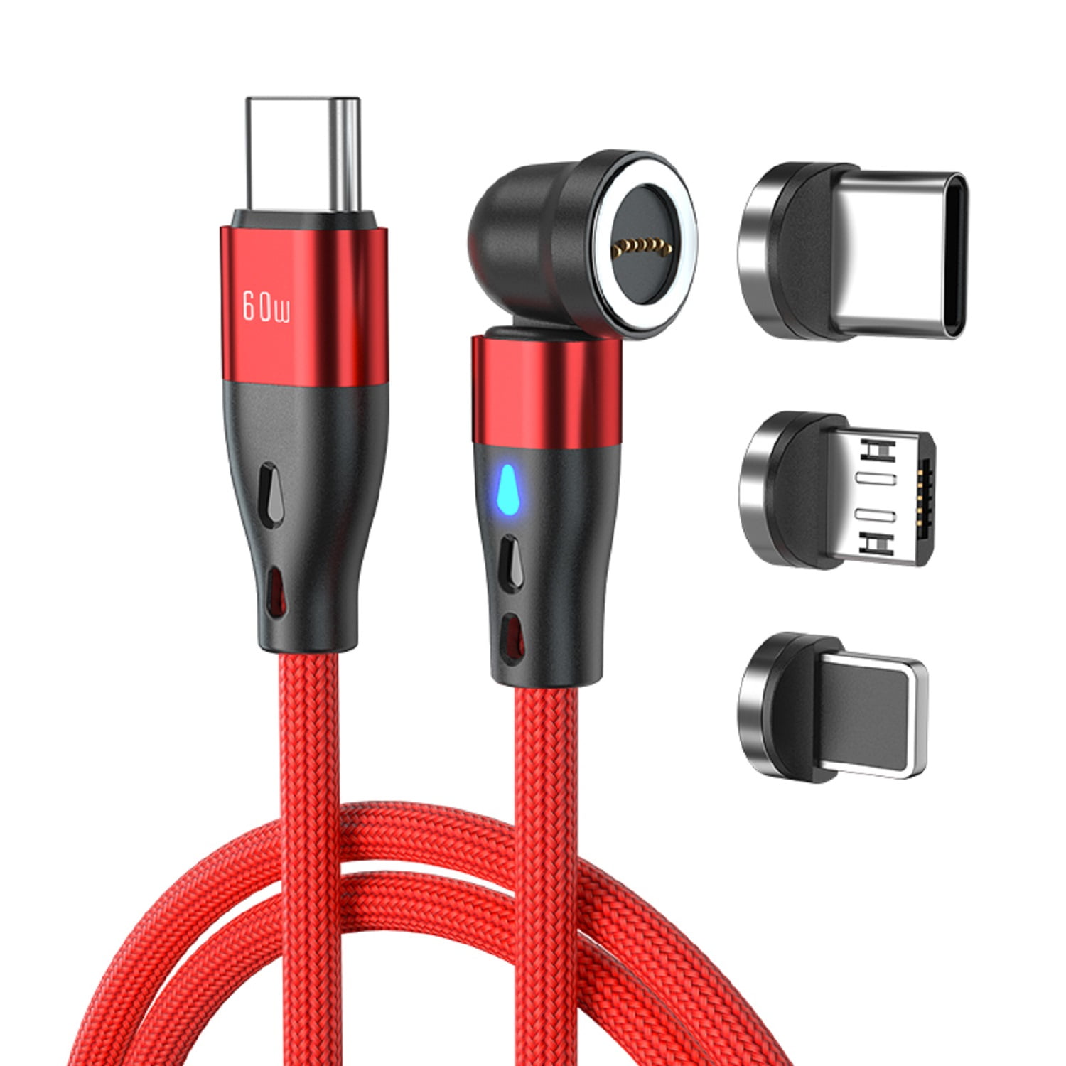 HongKeJi 3 In 1 Magnetic Charging Cable with Micro USB, Type C and ...