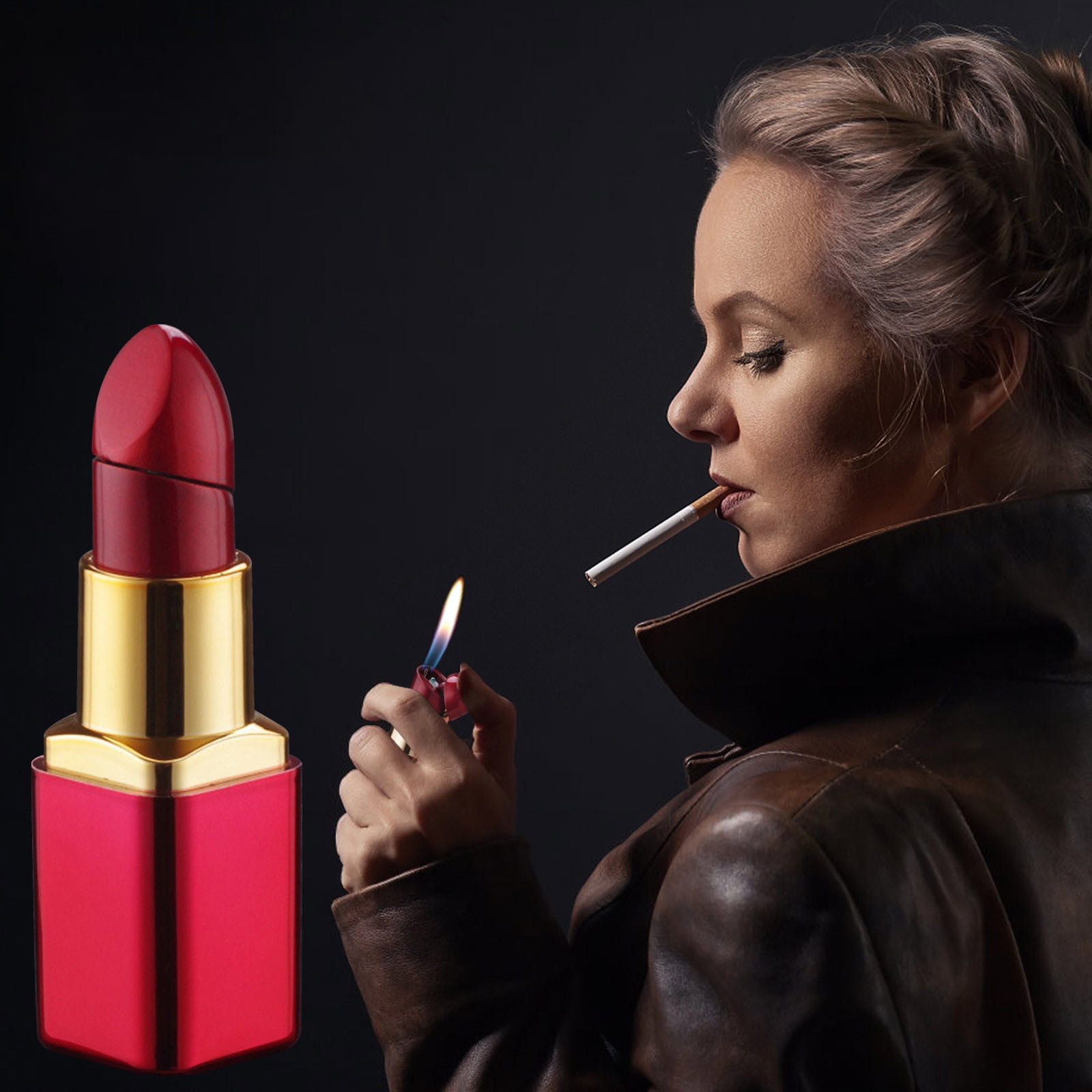 HongMinWen Lipstick Lighter Classic Style, Soft Flame Refillable ...