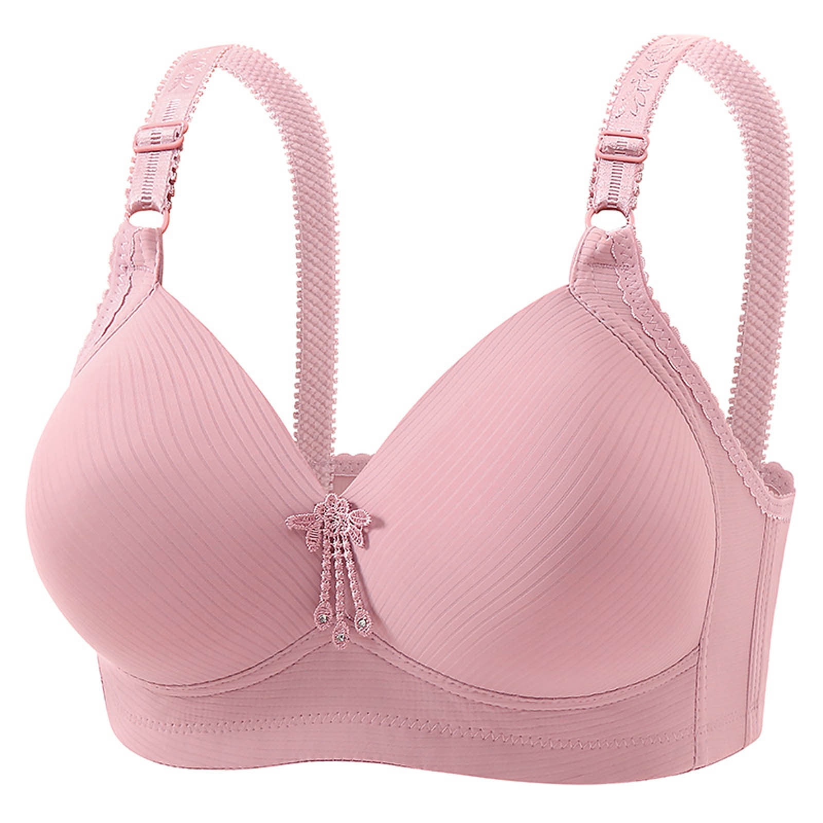 HongQid Plus Size Breathable T-Shirt Bra Seamless Wireless Everyday Bra ...
