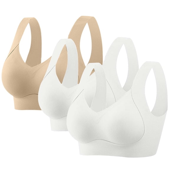HongQid Supportive Wireless Lift Bra for Women, 3PCS Comfortable Full ...