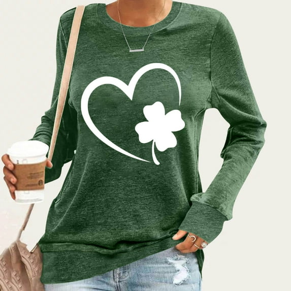 HongQid Womens 3/4 Sleeve Crew Neck T-Shirts Sweatshirts Faith-Hope ...