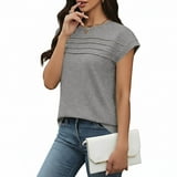 HongQid Womens Cap Sleeve Summer Tops T Shirts Business Casual Dressy ...