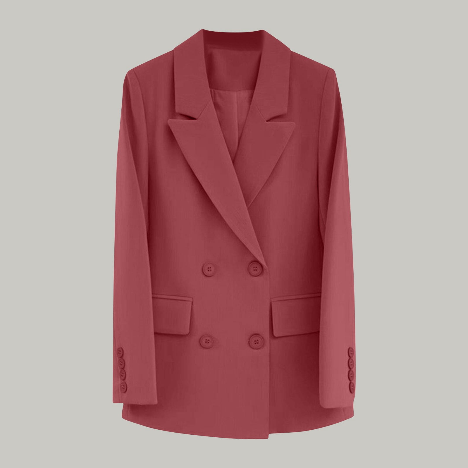 HongQid Womens Double Breasted Blazer Jackets Casual Blazers Open Front ...
