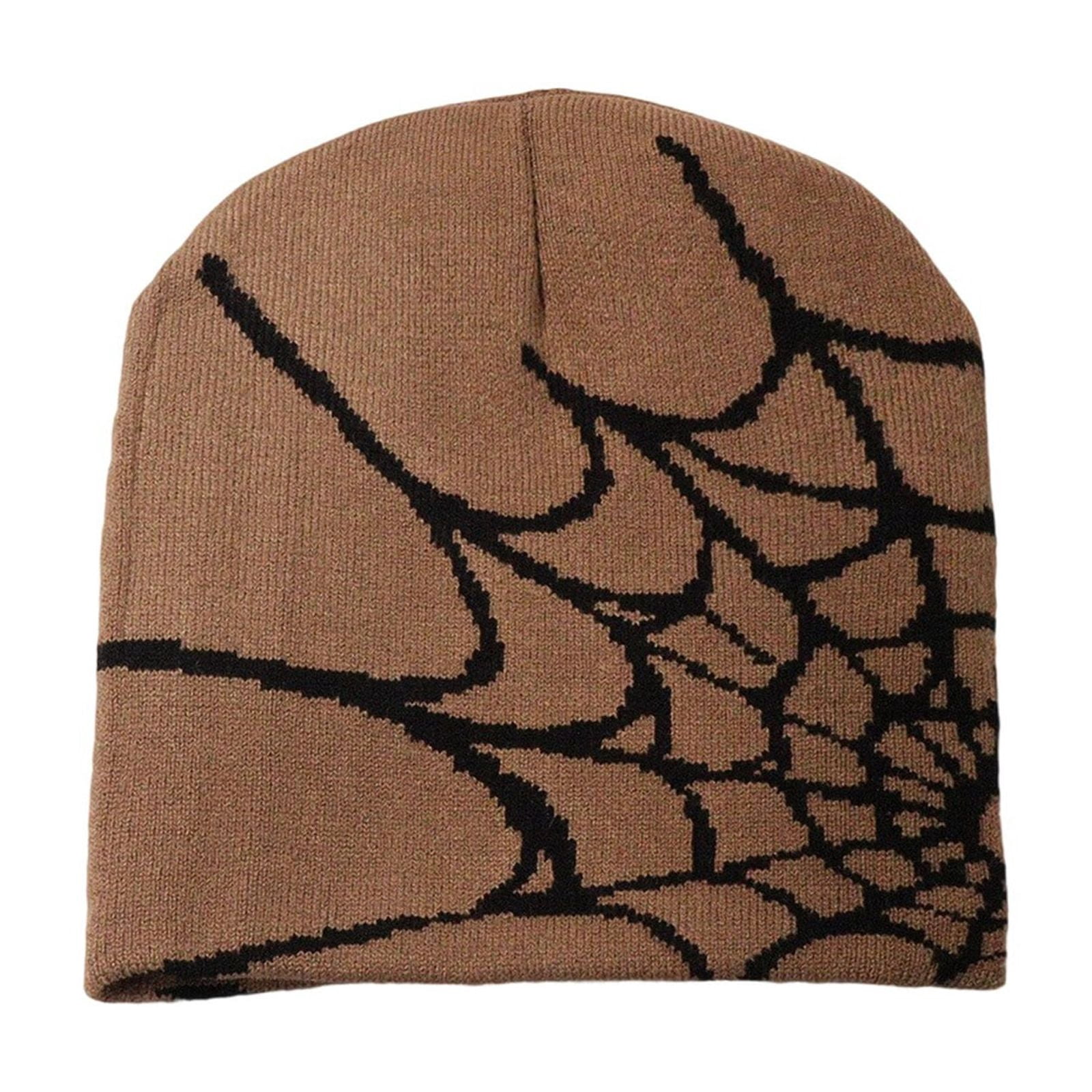 HongQid Y2K Gothic Spider Pattern Wool Acrylic Knitted Hat Women Beanie ...