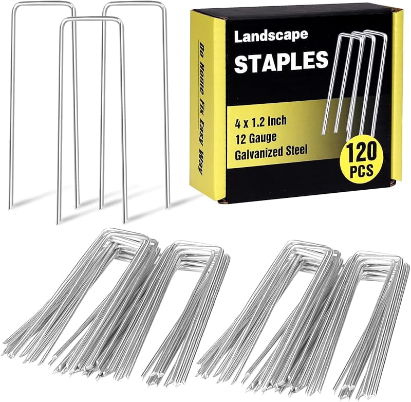 HongWay 120 Pack 6 Inch Landscape Staples 11 Gauge Garden Staples ...