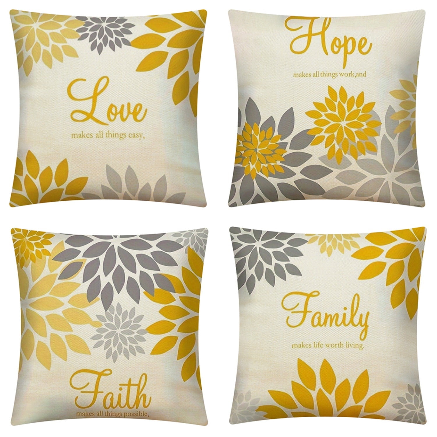 Hongan Yellow flower pillowcases 18x18 sets, 4 outdoor decorative ...