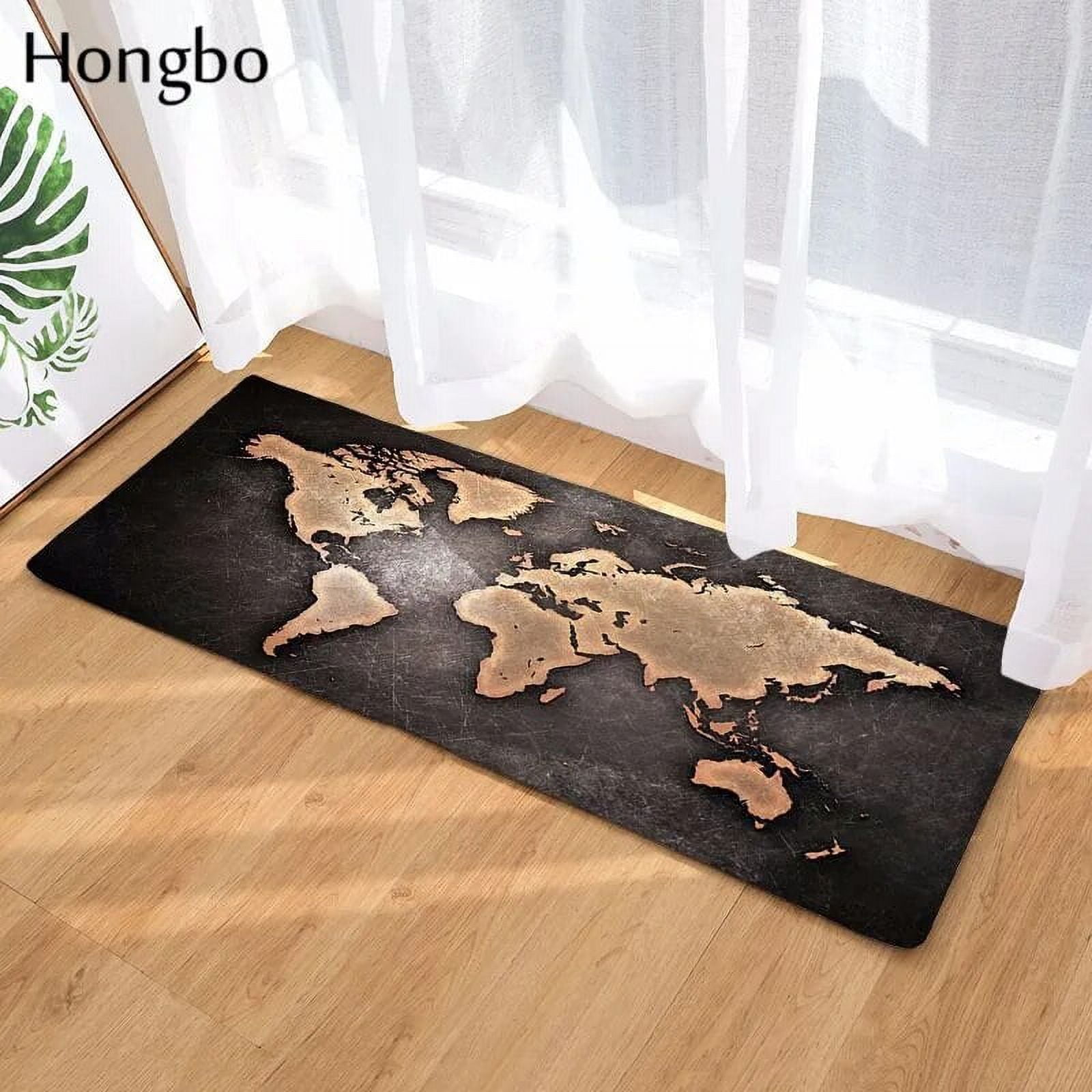 Hongbo Creative 3D Printed World Map Doormat Anti-slip Water Absorption ...